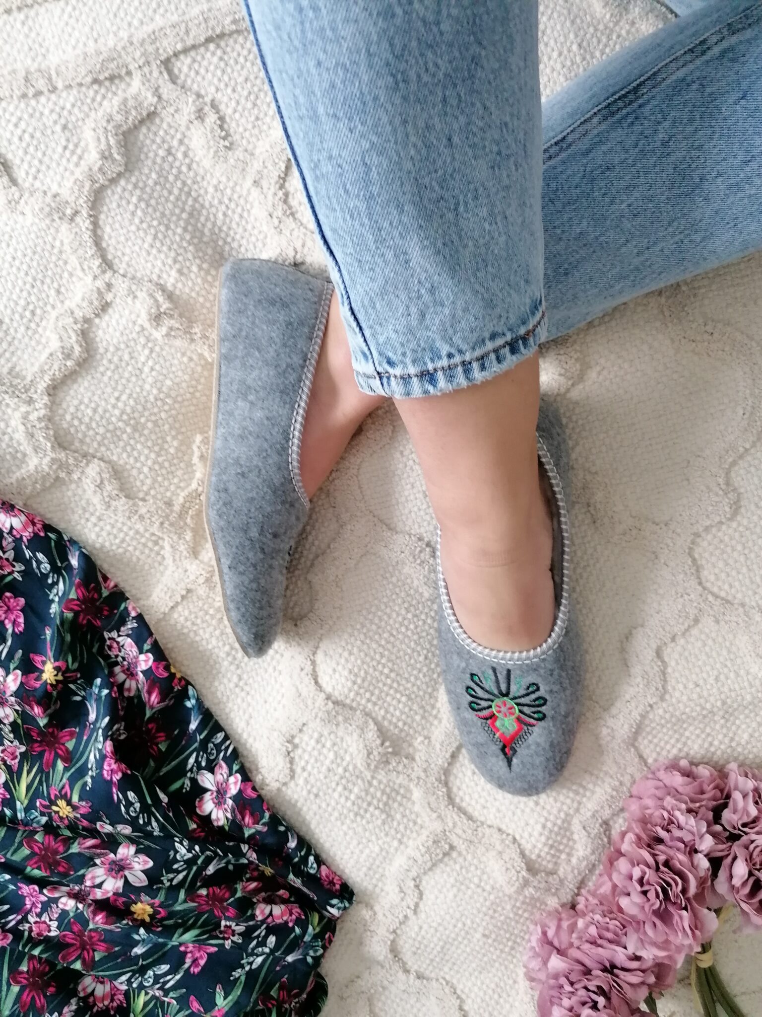 Felt Ballerina Slippers in Graphite - HomieeStudio