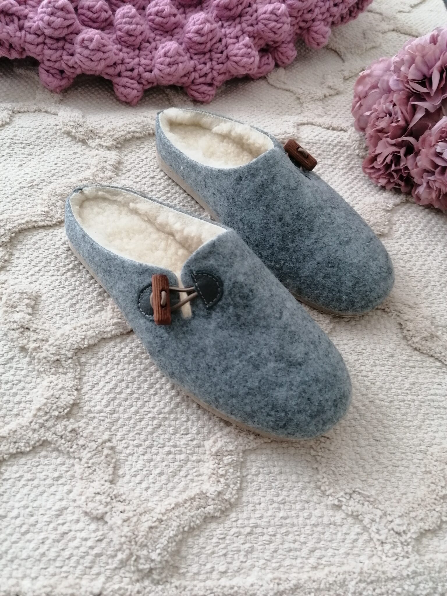 Felt Ballerina Slippers in Graphite - HomieeStudio