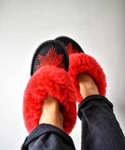 Unique Handmade Sheepskin Slippers by HomieeStudio