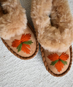 Unique Handmade Sheepskin Slippers by HomieeStudio