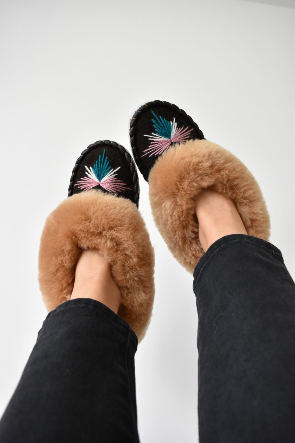 Unique Handmade Sheepskin Slippers by HomieeStudio