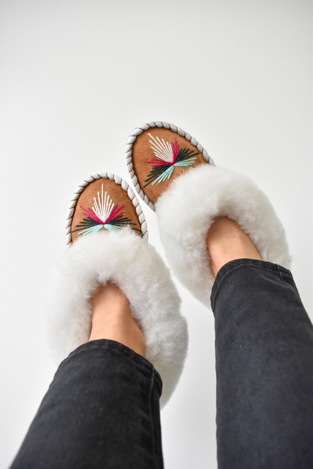 Unique Handmade Sheepskin Slippers by HomieeStudio