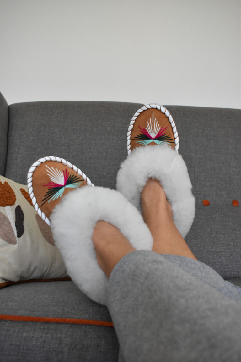 Unique Handmade Sheepskin Slippers by HomieeStudio