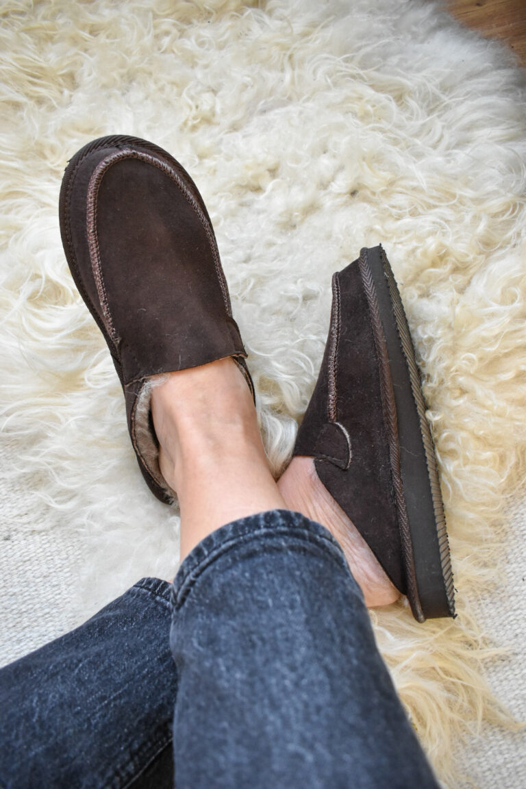 Sheepskin Mule Slippers – Chocolate Brown – Ana - HomieeStudio